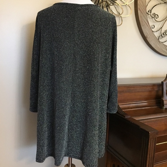 Simply Emma | Tops | Nwt Simply Emma 3x Black Silver Dressy Blouse Top ...